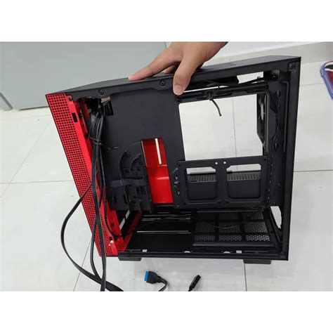 Nzxt H210 Mini Itx Pc Case Black Red Shopee Malaysia