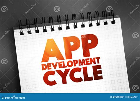 App Development Cycle Text Concept On Notepad For Presentations And Reports Stock Image Image