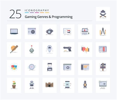 Premium Vector Gaming Genres And Programming 25 Flat Color Icon Pack Including Strategy Game