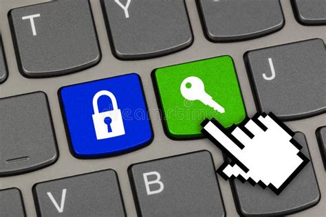 Keyboard With Security Key Stock Image Image Of Locked 2360399
