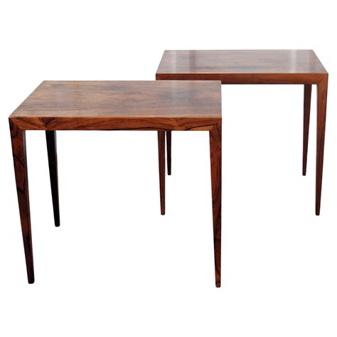 Pair Of Danish Modern Tile Top Tables At 1stdibs