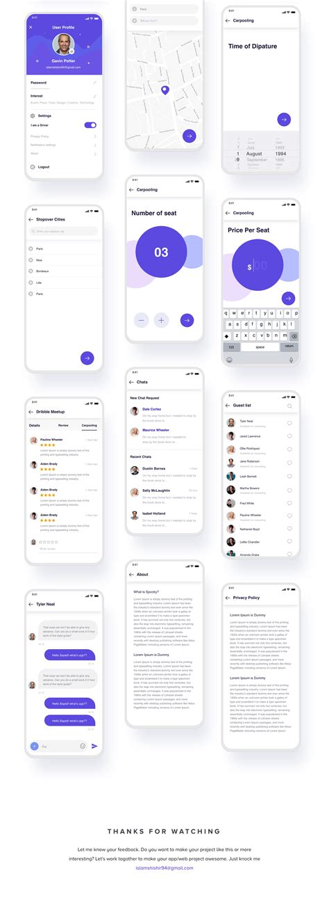 Event Carpooling App Case Study Behance