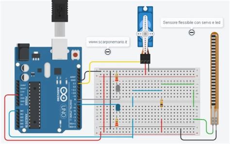 Arduino Con Sensore Di Flessione Per Comando Led E Servomotore