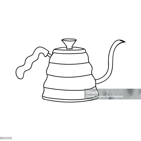 벡터로 커피 포트 낙서 일러스트레이션 벡터로 손으로 그린 커피 포트 그림 커피 주전자 낙서 그림 가정용 장비에 대한 스톡 벡터 아트 및 기타 이미지 Istock