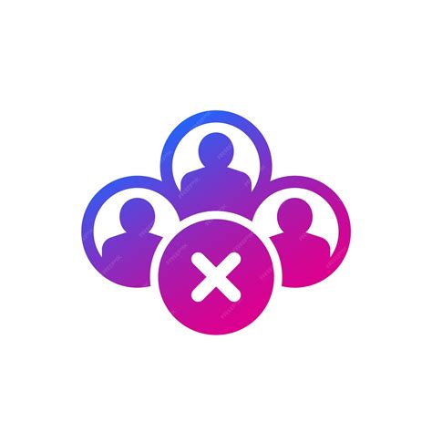 Icono De Usuarios Bloqueados En Blanco Vector Premium