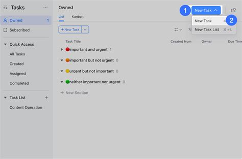 create tasks