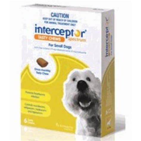 Interceptor Spectrum Small Dogs 4 11 Kgs 6 Pack Green Heartworm