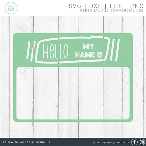 Hello My Name Is Svg Name Tag Svg Hello Name Tag Svg Etsy