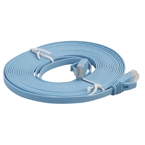 3m Cat6 Ultra Thin Flat Ethernet Network Lan Cable Patch Lead Rj45 Blue