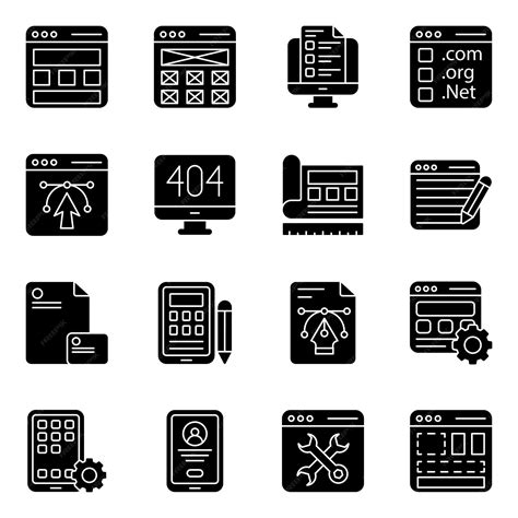 Premium Vector Pack Of Web Development Solid Icons