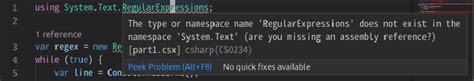 System Text Regularexpressions Does Not Exist In Csx Files · Issue 4274 · Dotnet Vscode Csharp