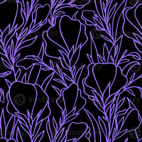 Purple Graphic Pattern On Black Background Seamless Pattern Texture