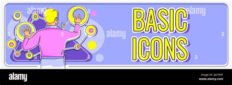 Writing Displaying Text Basic Icons Business Concept Pictogram Or