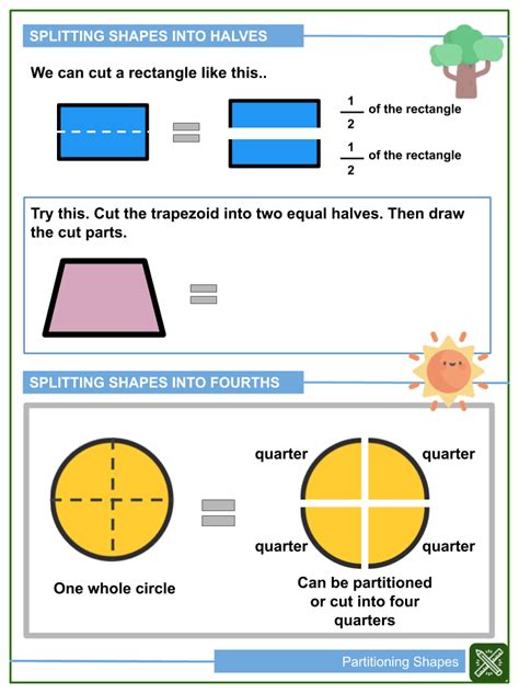 partitioning shapes 1st grade math worksheets common core aligned