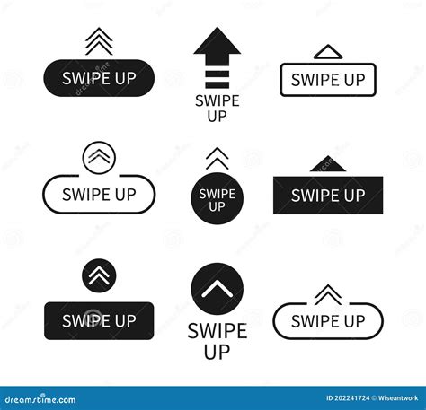 Swipe Up Icon Arrows With Buttons Slide In Story Logos For Scroll