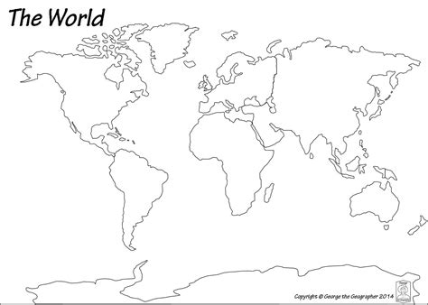 World Map Continents Blank