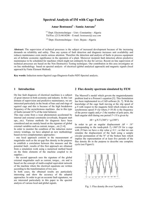 pdf spectral analysis of induction motors with cage faults