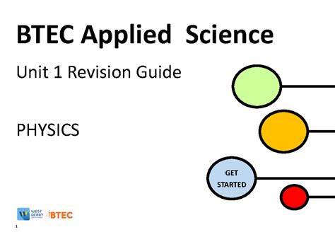 Unit 1 Revision Physics Btec Applied Science Unit 1 Physics Unit 1
