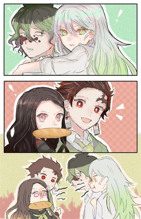 Kamado Nezuko Kamado Tanjirou Daki And Gyuutarou Kimetsu No Yaiba And More Danbooru