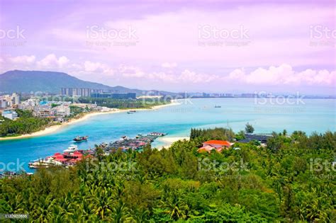 하얀 모래와 야자수 청록색 바다와 라군의 아름 다운 전망 상단에서 보기 Panorama Music Festival에 대한 스톡 사진 및 기타 이미지 Panorama
