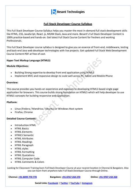 Full Stack Developer Course Syllabus Looking For Classroom Training Learn Full Stack Developer