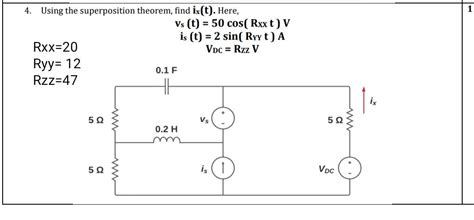 Solved 1 4 Using The Superposition Theorem Find Ixt