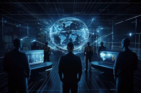 Hacker In A Dark Room Illuminated By Screens Displaying Complex Code