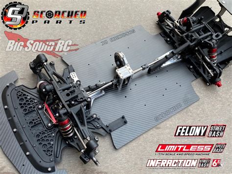 Scorched Parts RC Carbon Fiber GT Width Chassis For The Limitless Infraction Felony Big