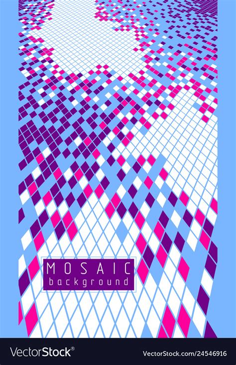Abstract Mosaic Square Tiles Art Artistic Design Vector Image