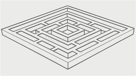 Isometric Maze Puzzle Vector Illustration Challenge And Problem