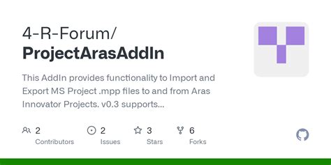Github 4 R Forumprojectarasaddin This Addin Provides Functionality To Import And Export Ms