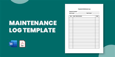 Maintenance Log Template Word Printable Art And Words