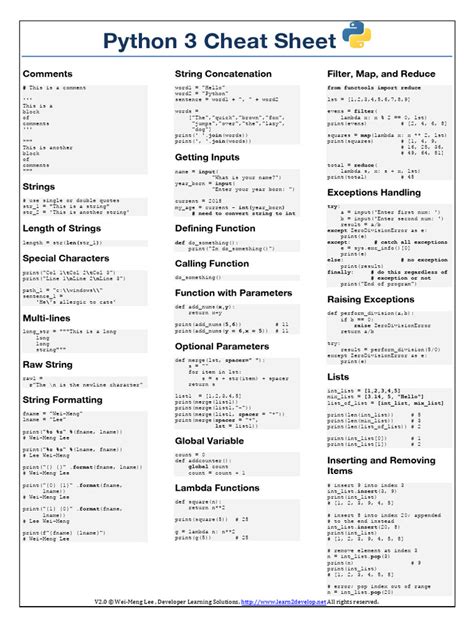 python3 cheat sheet language v3 0 pdf anonymous function