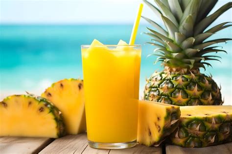 Premium Ai Image Pineapple Juice Cocktail