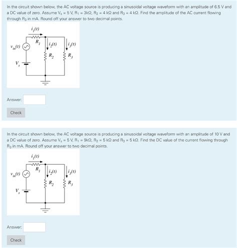 Solved In The Circuit Shown Below The AC Voltage Source Is Chegg