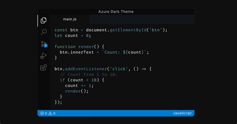 Azure Dark Theme By Eddyw Vs Code Themes