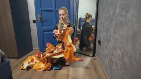 Chloe Inflates And Rides On Inflatable Deer And Bambi Chloe