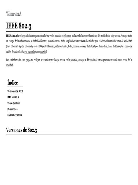 Ieee 8023 Wikipedia La Enciclopedia Libre Pdf