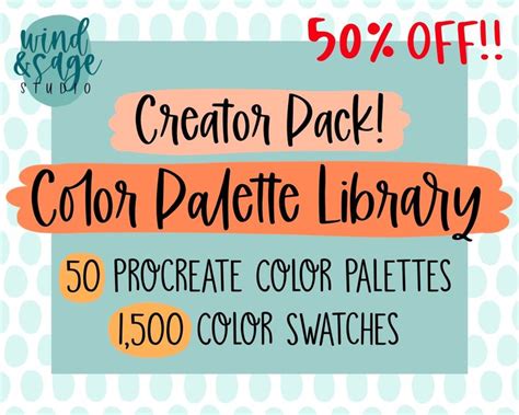 Huge Color Palette Bundle Procreate Color Palette Ipad Etsy Christmas Color Palette Color