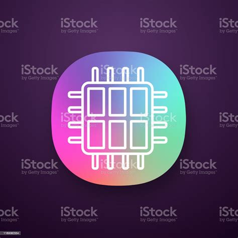 six core processor icon stock illustration download image now cpu circuit board color