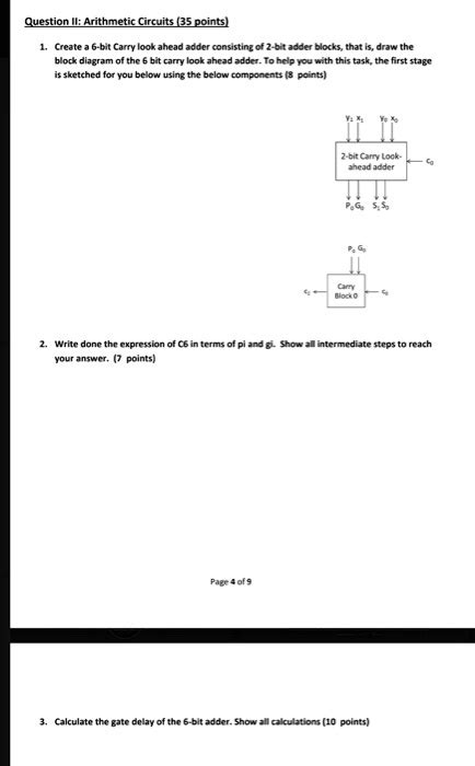 Question Iiarithmetic Circuits35 Points 1create A 6 Bit Carry Look