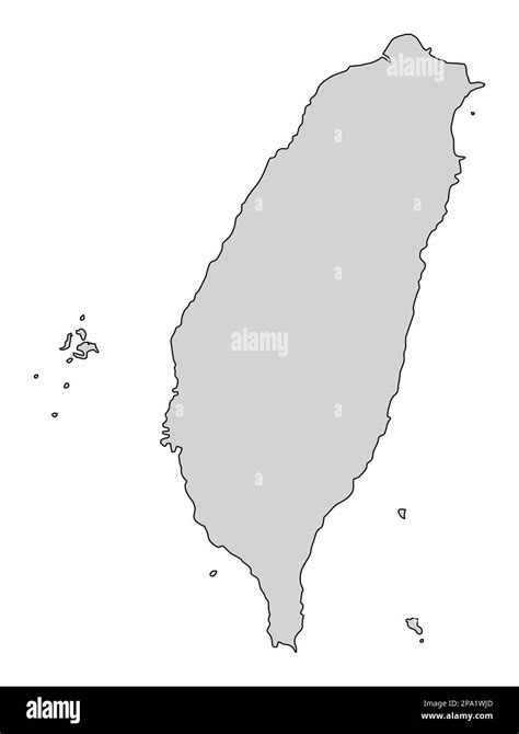 Taiwan Outline Map Isolated On White Background Stock Vector Image