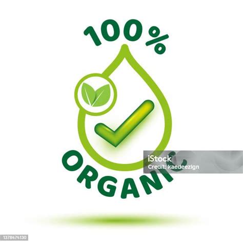 유기농 바이오 약국 및 천연 스킨케어 화장품을 위한 흰색 배경에 녹색 잎 라벨 아이콘이 있는 100 유기농 제품 개념에 대한 스톡 벡터 아트 및 기타 이미지 Istock