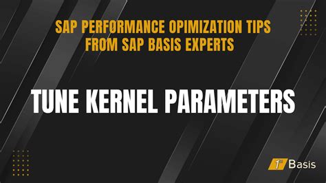 Sap Performance Optimization Tips Tune Kernel Parameters • 1st Basis