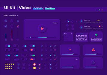 Control Panel Ui Elements Kit Royalty Free Vector Image
