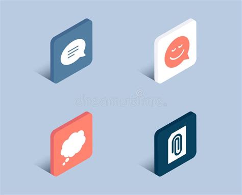 smile chat and comic message icons attachment sign chat emotion