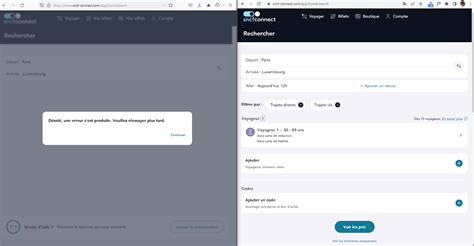 Sncf Error Received When Trying To Book A Train