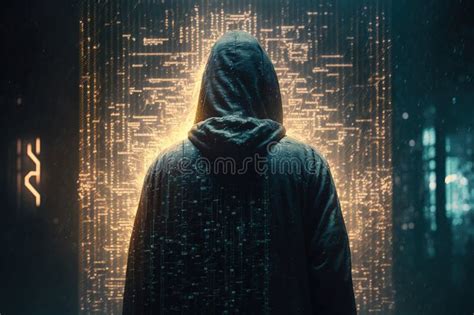 Cybersecurity Vulnerability And Hackercodingmalware Concept Hooded