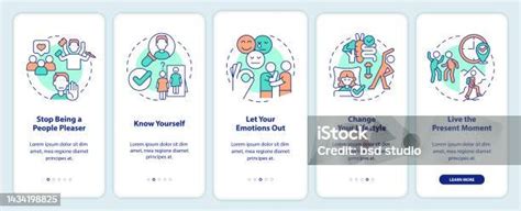 Boost Self Esteem Onboarding Mobile App Screen Stock Illustration Download Image Now
