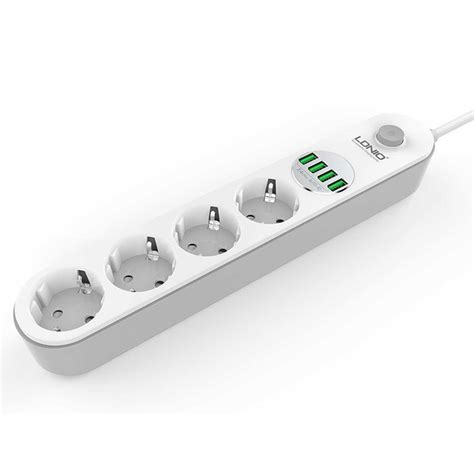 Удлинитель сетевой 2 метра Ldnio SE4432 |2500W, 10A, 2.0m, 4USB, 3.4A ...